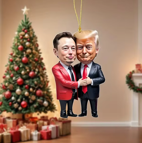 Donald Trump & Elon Musk Christmas Ornament - Unique Tree Holiday Decor ...