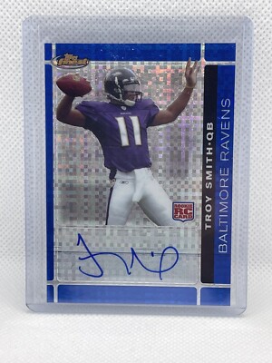 2007 Topps Finest Troy Smith Blue Xfractor Rookie Autograph #38/50 | eBay