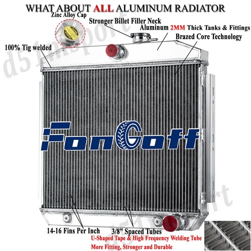 3 Row Aluminum Radiator For 1955 1956 1957 CHEVY BEL AIR Nomad V8 ...