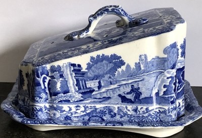 STUNNING ANTIQUE COPELAND SPODE PORCELAIN ITALIAN PATTERN CHEESE DISH ...