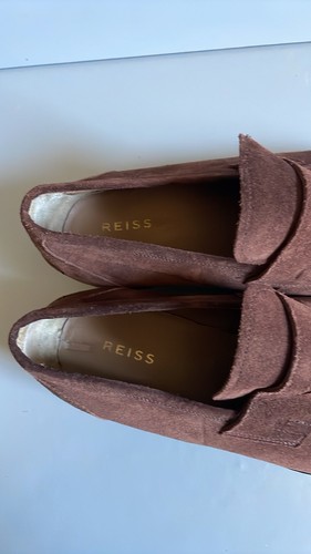 Reiss Penny Loafers Shoes UK 10 US 11 Brown Suede London Casual Made In ...