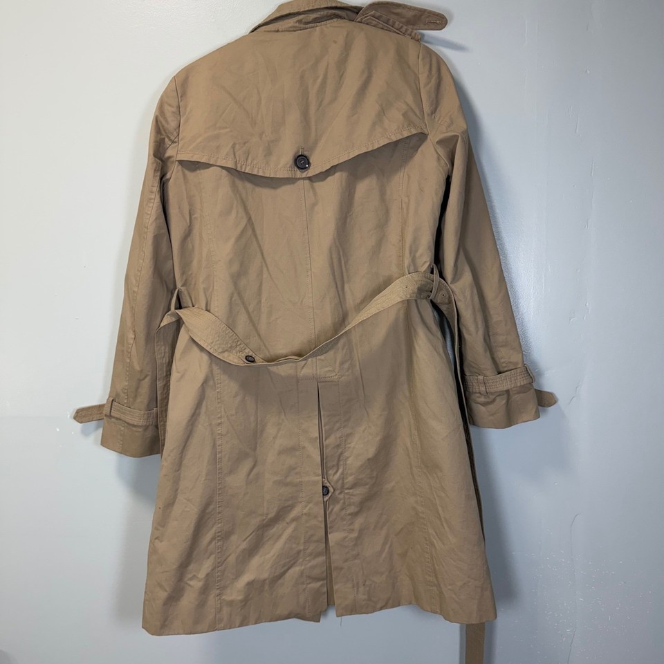 Zara Basic Womens Double Breasted Belted Trench Coat Tan Khaki Size ...