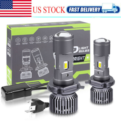 1 Pair LHD 100W H4 9003 Mini Bi-LED Projector Lens Headlight Bulb Hi-Lo ...
