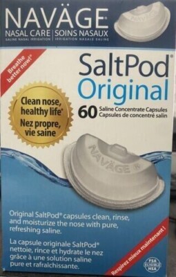 NEW Navage Nasal Care Original 60 Saltpods Exp 8/27 **2-Day Priority ...