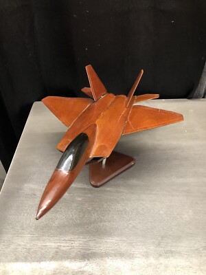 F-22 Raptor Fighter Jet 17" Wooden Desk Model Plane USAF Wood Air Force ...