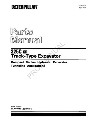 Caterpillar Cat 325C CR Track Type Excavator Parts Catalog Manual | eBay