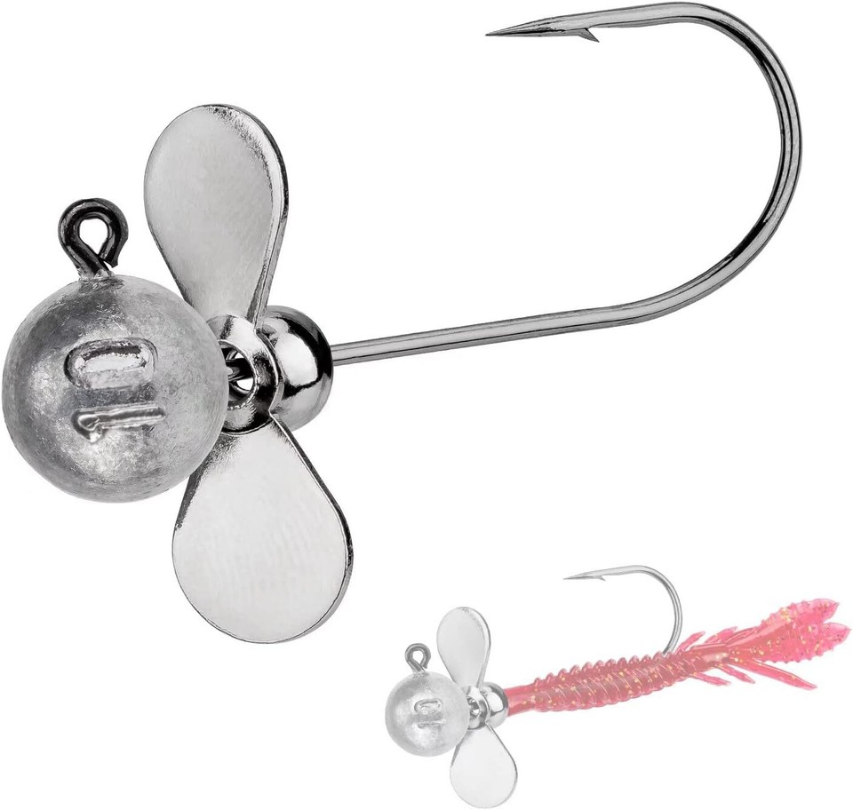 THKFISH 10pcs Fishing Jig Heads With Propeller Round Ball Fishing Jigs ...