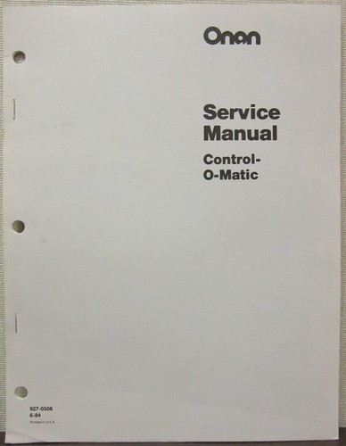 Various Onan Service, Parts, Instruction Manuals Engines, Generators ...