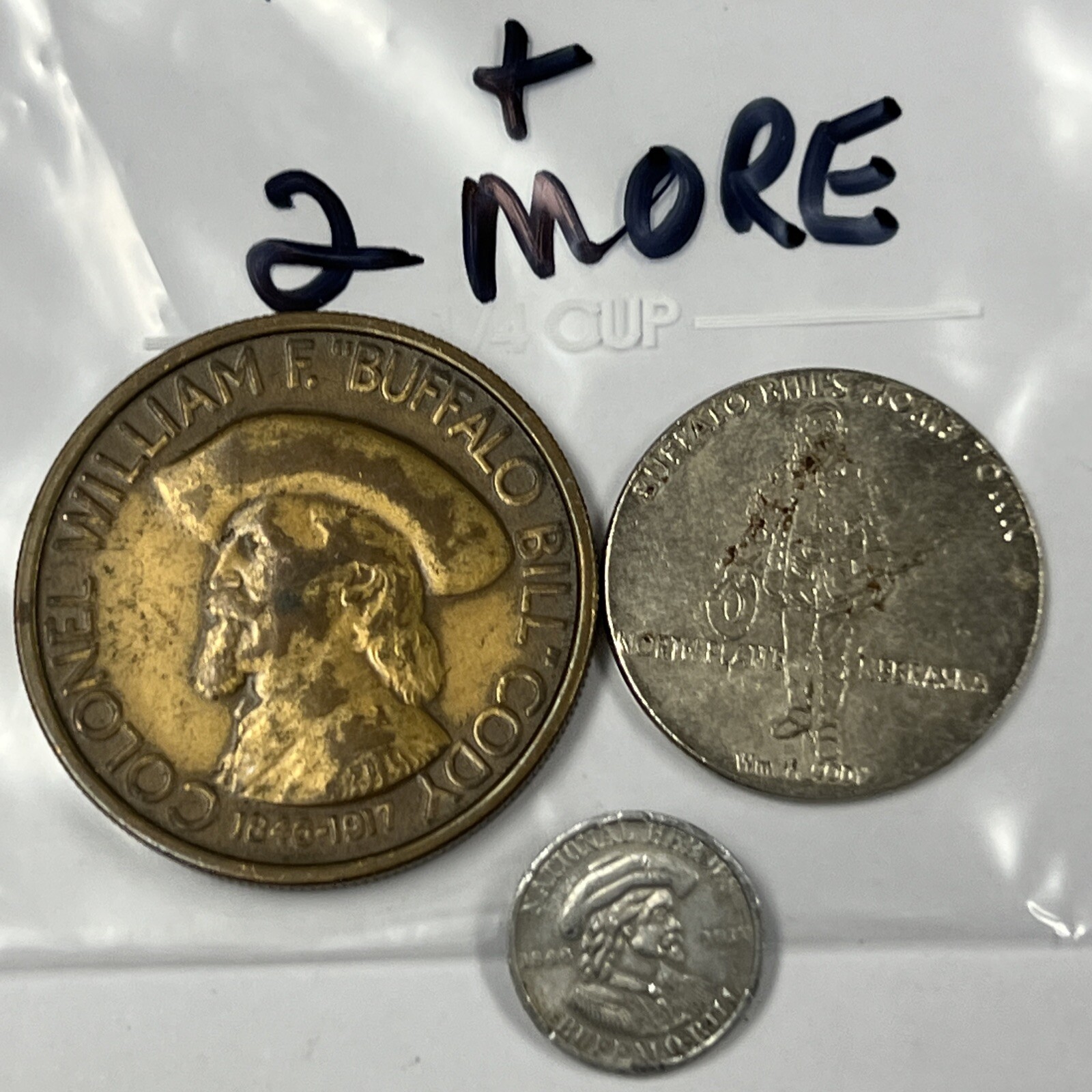 EXONUMIA BLOWOUT: Lot of 3 Vintage Buffalo Bill Cody Tokens Husky Oil ...