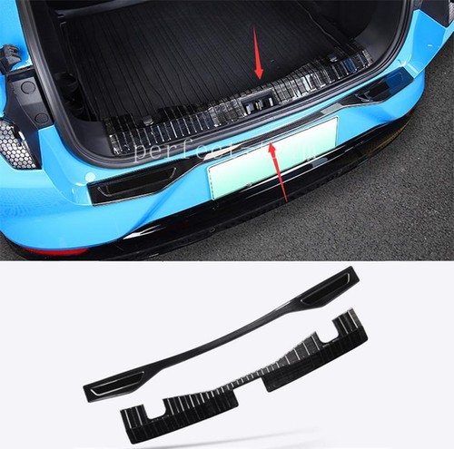 Black Brushed Rear Sill Scuff Plate Cover For Ford Mustang Mach-E 2021 ...