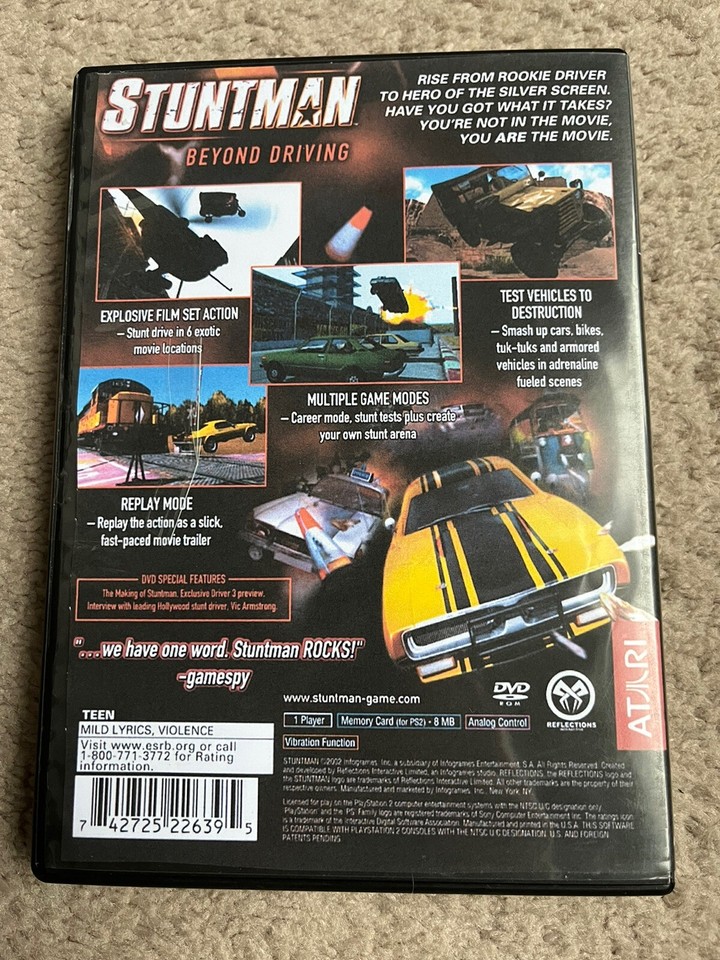 Stuntman PS2 PlayStation 2 - Game And Case Tested 742725226395| eBay