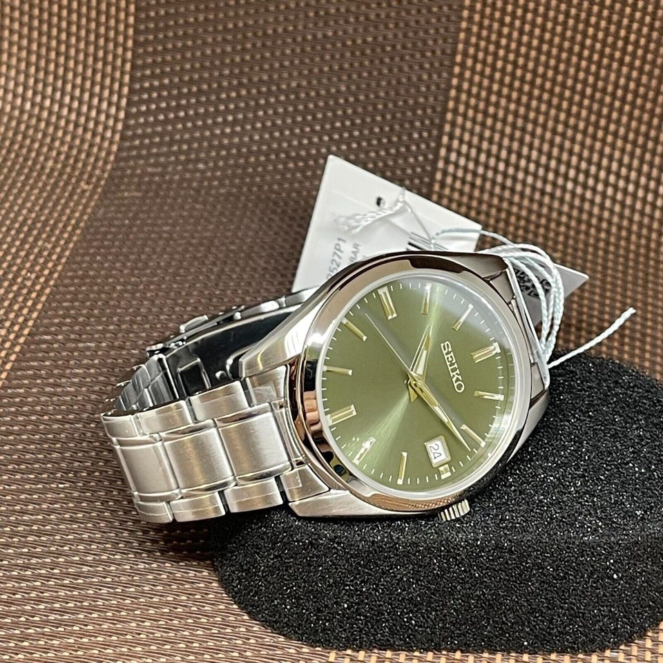 Seiko SUR527P1 Conceptual Quartz Elegant Green Analog Sapphire Men's ...