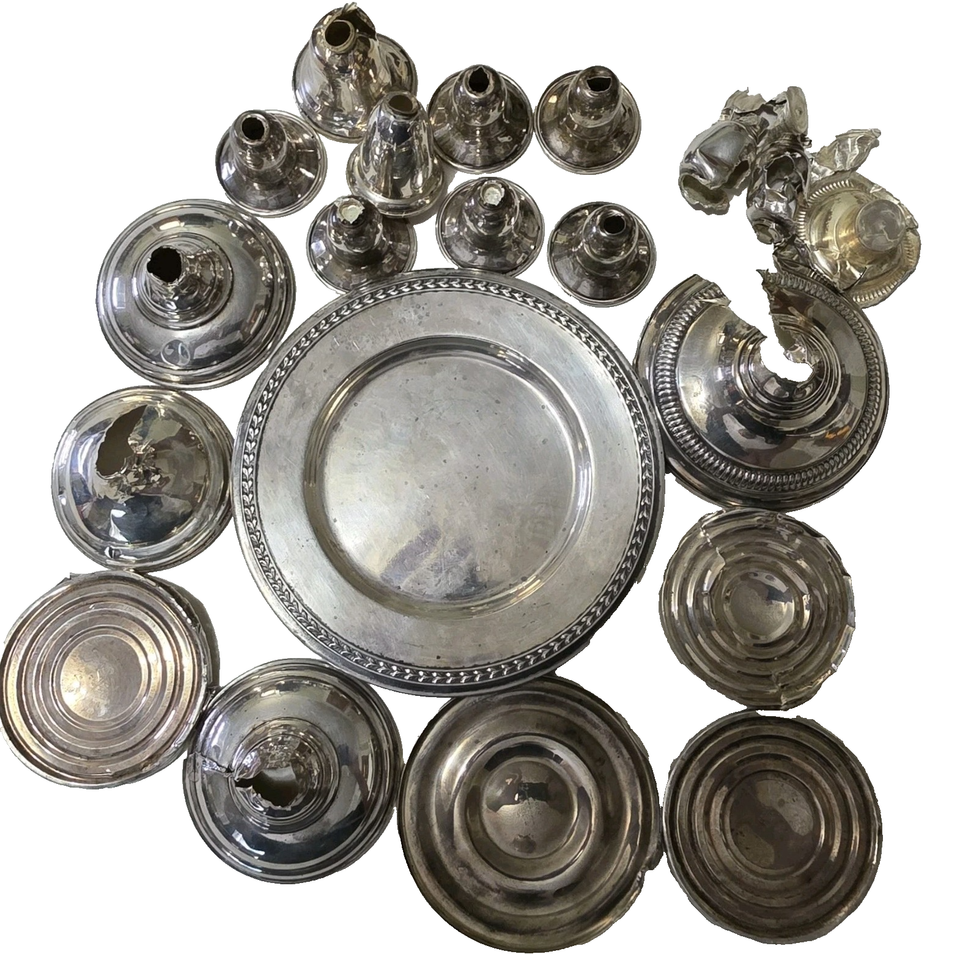 282 Grams Sterling Silver Scrap From Candle Holders & Dish | eBay