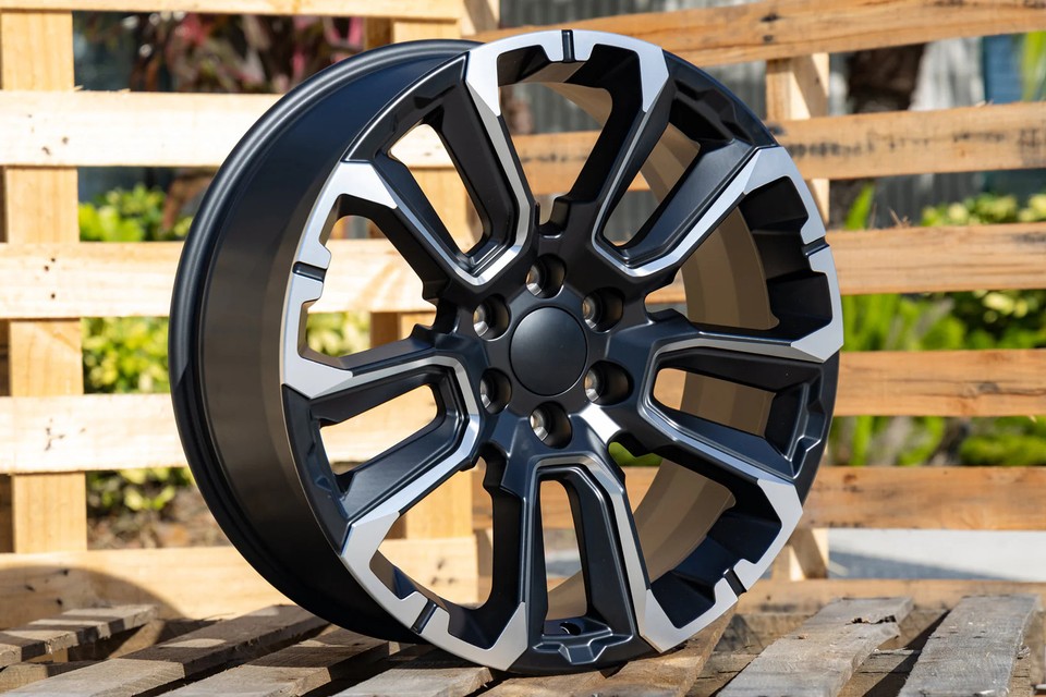 Black Milled 22 in Wheels 275/50 Tires TPMS Fit 84582669 Cadillac GMC ...