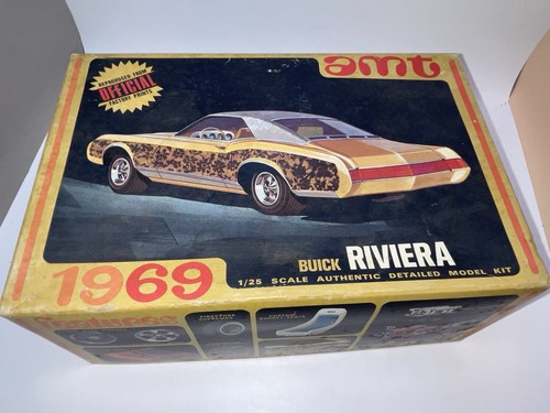 1969 AMT Buick Riviera Y915 Model Kit 1/25 Box, Decals & Instructions ...