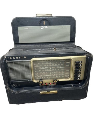 Vtg ZENITH #6L40 Trans Oceanic Portable Wave Magnet Tube Short Wave ...