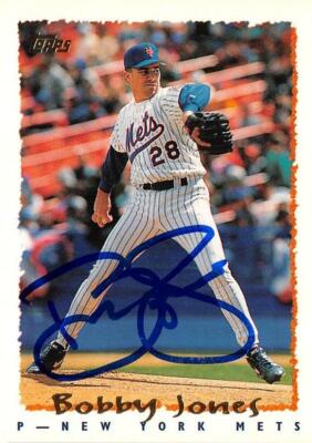 Bobby Jones autographed baseball card (New York Mets) 1995 Topps #252 ...