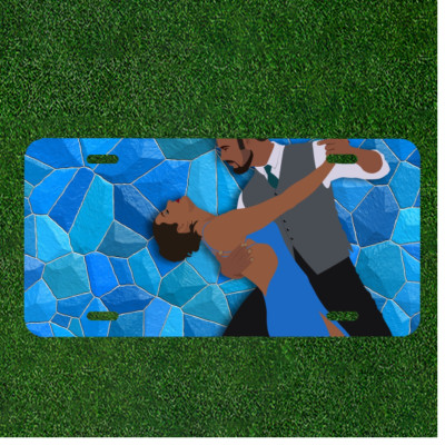 Custom Personalized License Plate Auto Tag With Couple Dancing Design ...