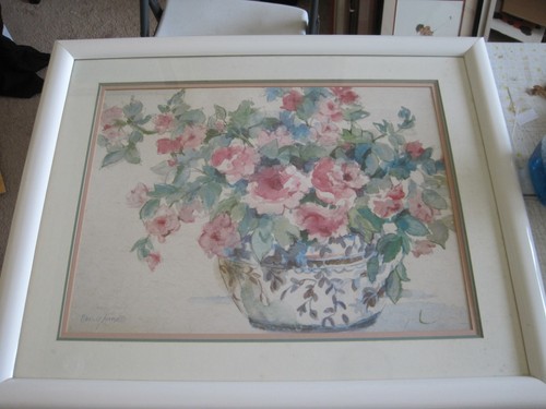 NANCY LUND signed Watercolor framed and tripple matted 27x34" art print ...