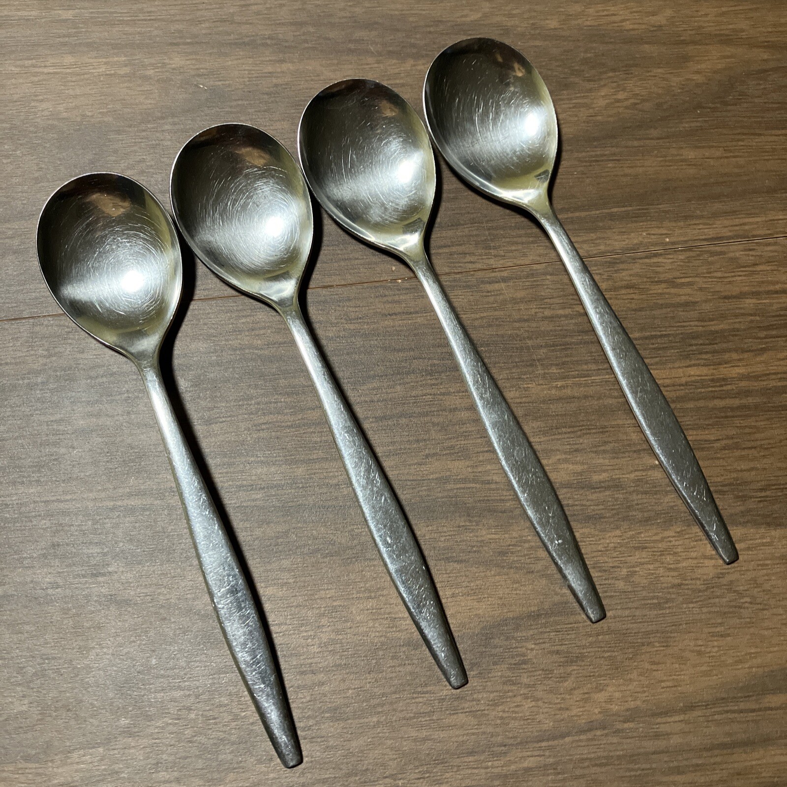 Dalia Braque Oval Soup Spoon Spain Stainless Rare MCM Teardrop Lot of 4 ...