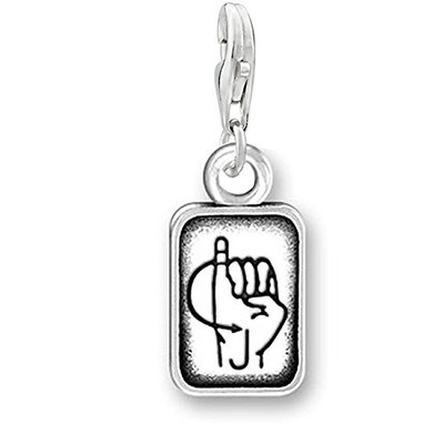 Sign Language Charm Pendant for Bracelets or Necklaces "J" | eBay