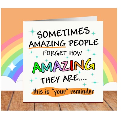 Amazing People Reminder Inspirational Affirmation Greeting Card Thank ...