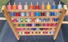 60 Coats And Clark’s Vintage Thread Spools With Wood Display Rack VGVC ...
