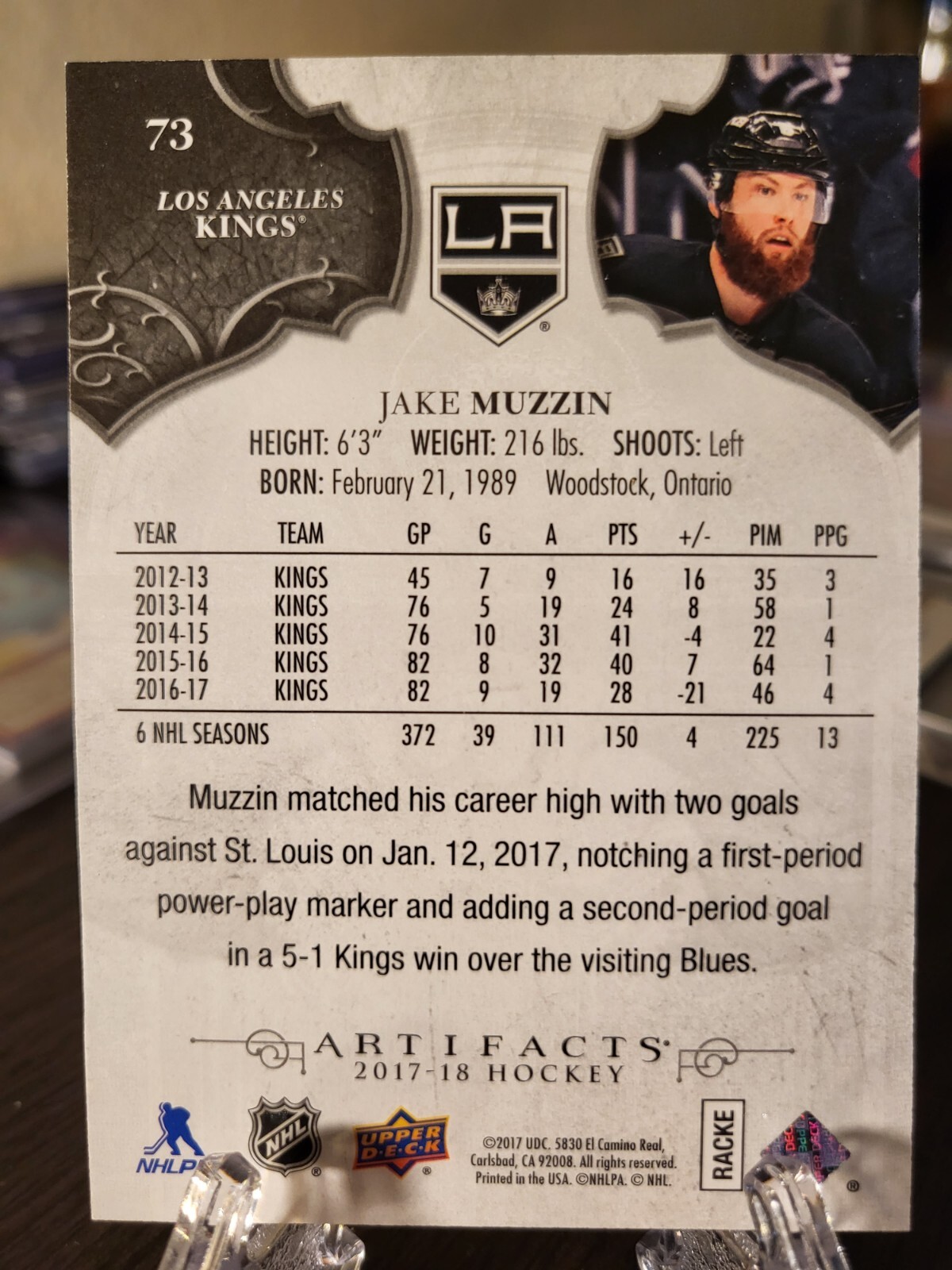 2017-18 Upper Deck Artifacts - Orange #73 Jake Muzzin /55 for sale ...
