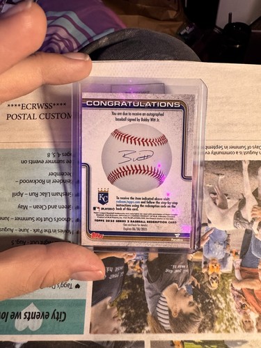 2025 Topps Series 2 Fanatics Bobby Witt Jr USED redemption card For ...