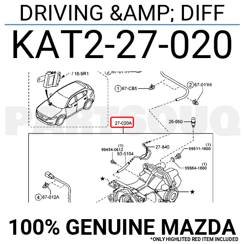 KAT227020 Genuine Mazda DRIVING & DIFF KAT2-27-020 | eBay