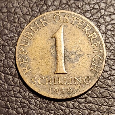 1959 Austria Coin One 1 Schilling Shilling Edelweiss Republik ...