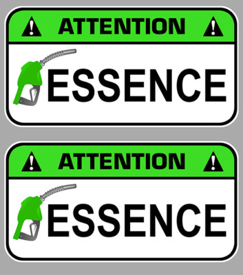 2 X ATTENTION ESSENCE SUPER 95 98 CARBURANT 7cm AUTOCOLLANT STICKER ...