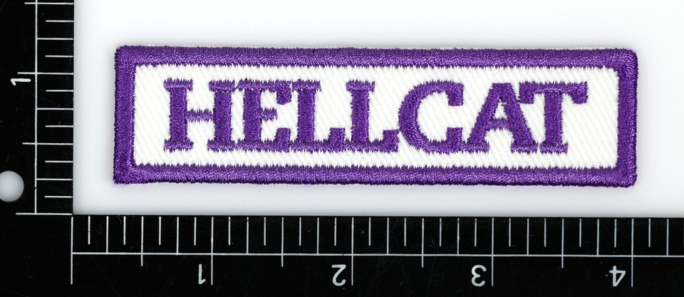 Hellcat Embroidered Patch Ivory/Purple Iron-On Sew-On Jacket Shirt Hat ...