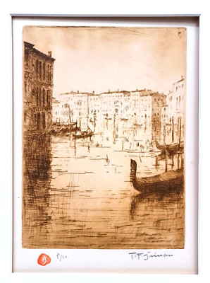 LISTED CZECH TAVIK SIMON PENCIL SIGNED LE ETCHING VENICE CANALS | eBay