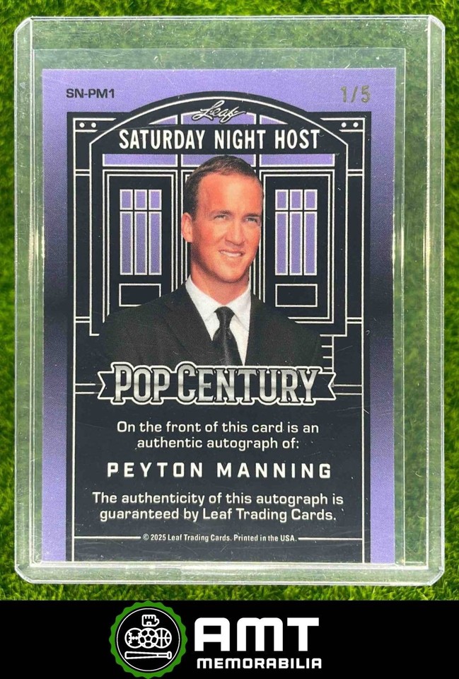 2025 Leaf Metal Pop Century Peyton Manning Saturday Night Host Auto ...