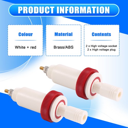 2 Pairs of 4 mm Banana Jack 10Kv -30Kv High Voltage Connector Plug4761 ...