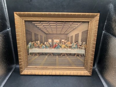 Vintage Gold Painted Wooden Framed The Last Supper Lithograph 10x12 | eBay