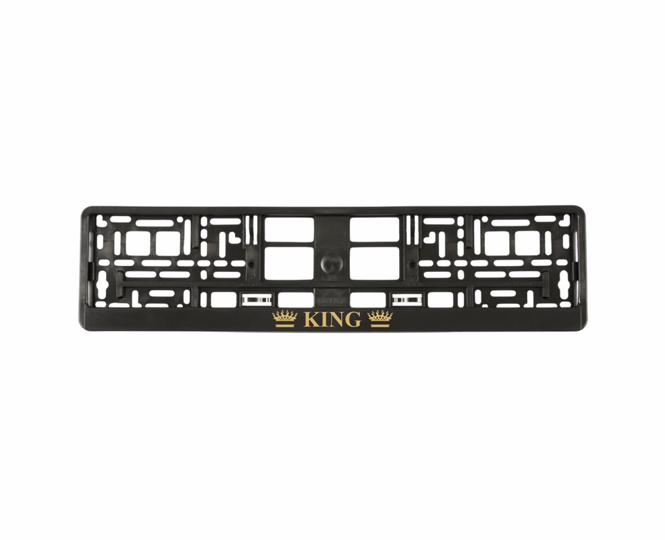 2x European License Number Plate Frame Holder Surround KING with crowns ...
