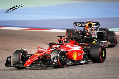 Charles Leclerc Ferrari F1 Canvas Art Print w Pre-Printed Autograph ...