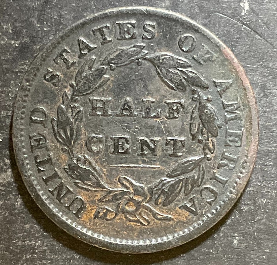 1833 Classic Head Half Cent tough colonial collector coin full Liberty ...