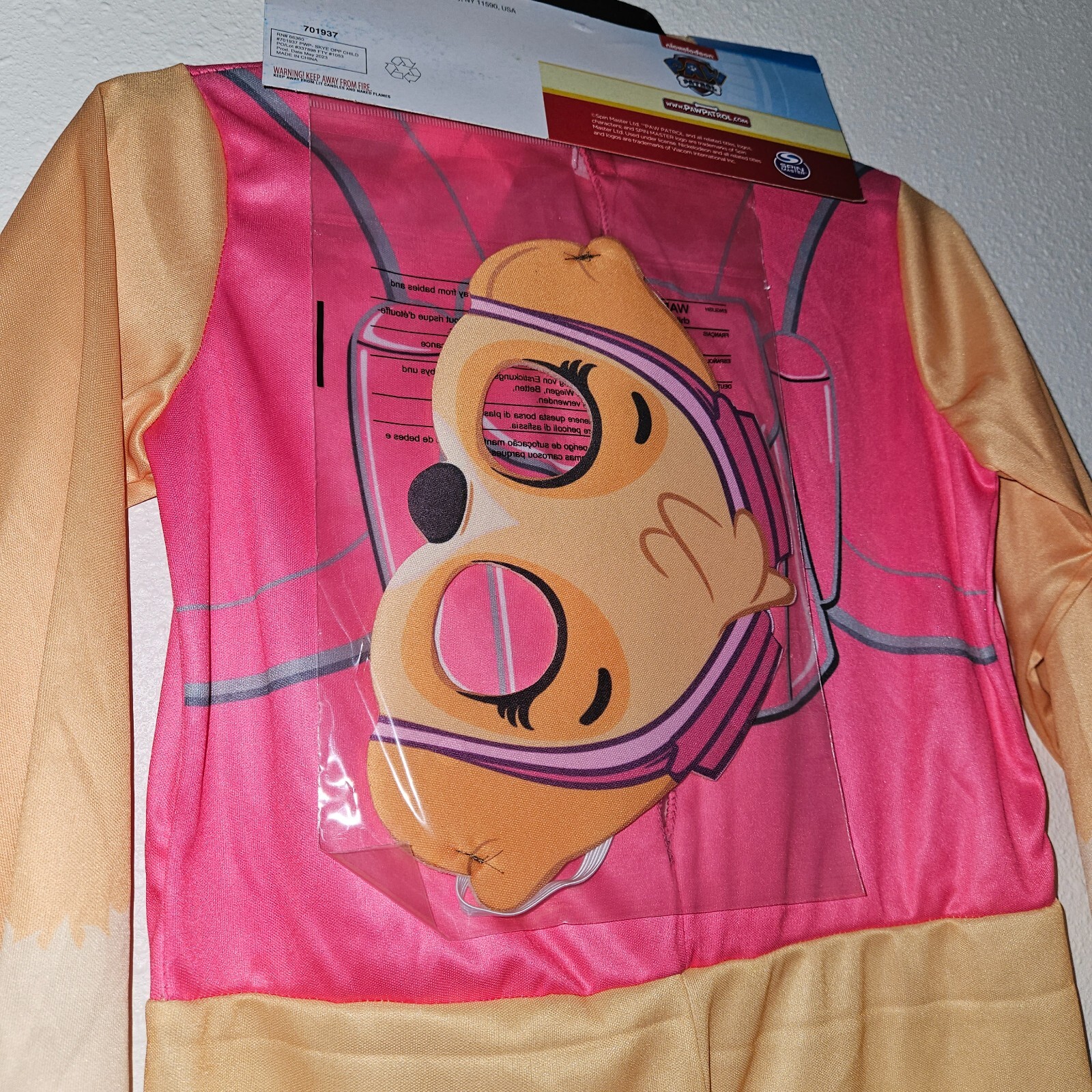 NWT Paw Patrol Skye Halloween Costume Girls XS 3-4 Jumpsuit Mask Rubie ...