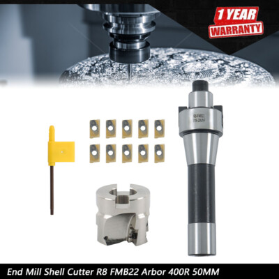 10Pc APMT1604 Carbide Insert Face End Mill Shell Cutter R8 FMB22 Arbor ...