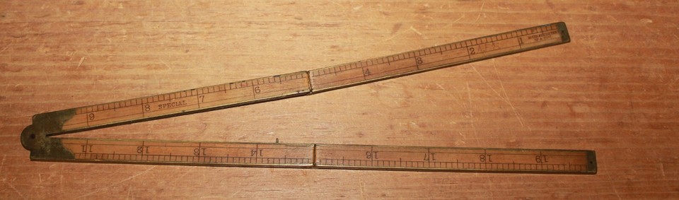 Vintage Stanley No. 54 SPECIAL 24" Folding Wood Ruler w/ Brass Ends | eBay