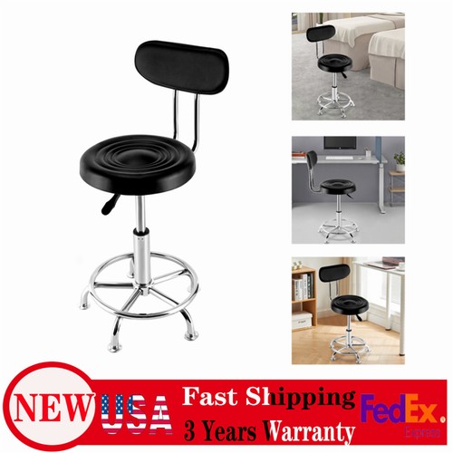 Work Shop Stool Rolling Chair Garage Seat Footrest Adjustable Height ...