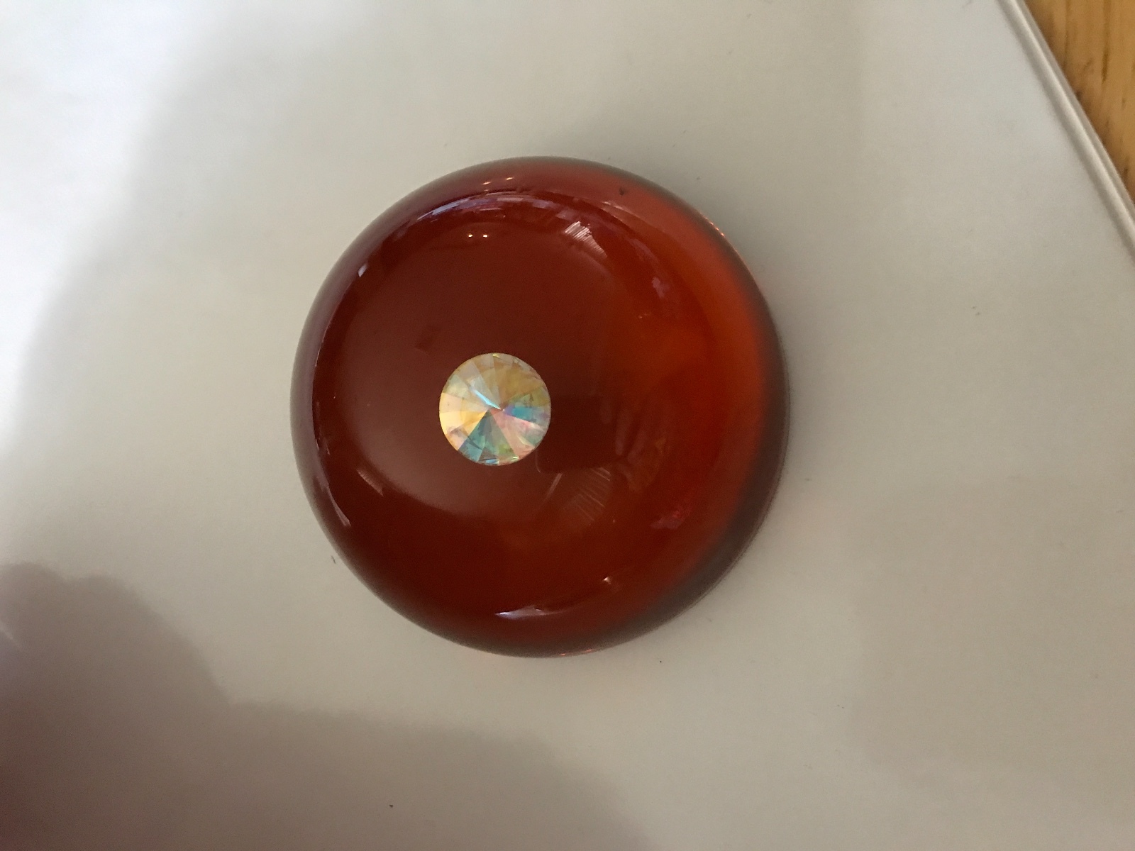 VTG Faux Large Diamond Sparkly Acrylic Resin Paperweight Amber 3.25 ...