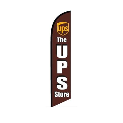 The UPS Store Brown Swooper Flutter Feather Flag | 3ft W x 11.5ft Tall ...