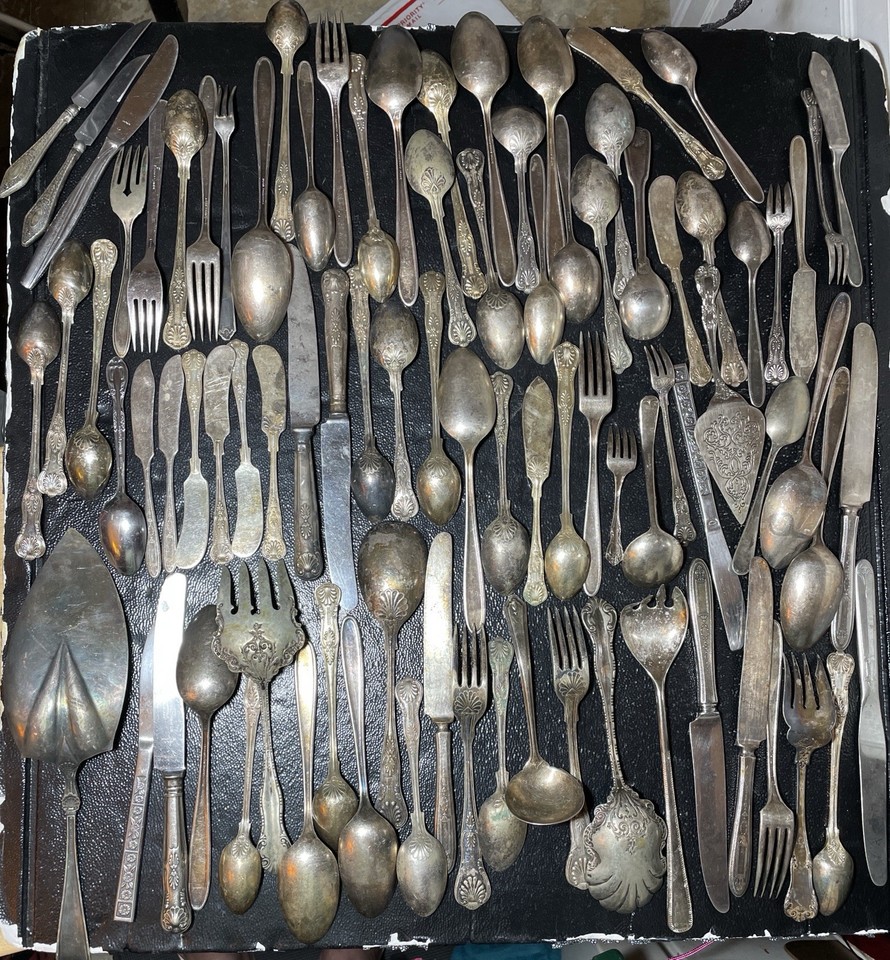 Huge Vintage Silver Plated Silverware Flatware Lot | eBay