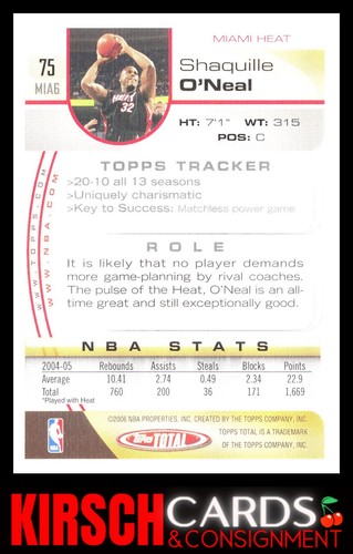 2005-06 Topps Total #75 Shaquille O'Neal | eBay