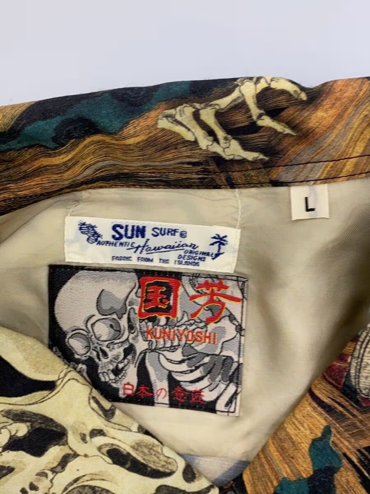 SUN SURF Aloha Shirt, Size L, Rayon, Multicolor, All-Over Print ...