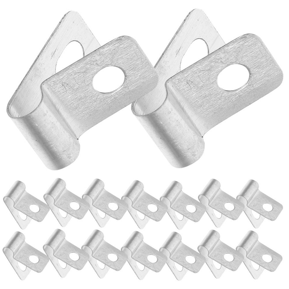 100 Pcs Stainless Steel Welded Wire Clips Shelf Metal Fence Clamps ...
